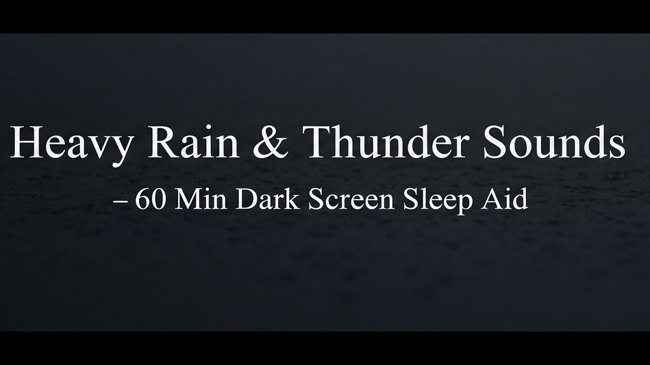 Heavy Rain Sounds with Ambient Noise & Dark Screen for Relaxation ...