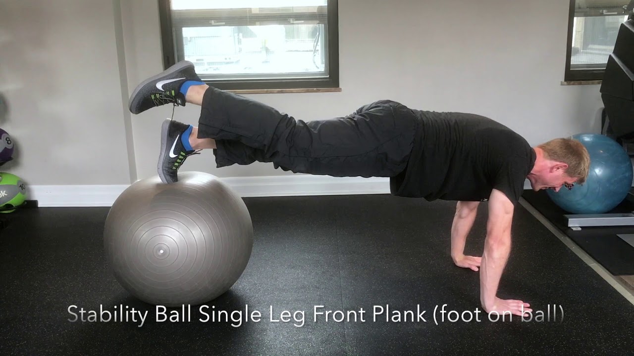 Stability Ball Single Leg Front Plank (foot on ball) - YouTube