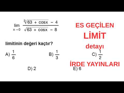 İhmal Edilen Limit Detayı | İrde ayt soru bankası