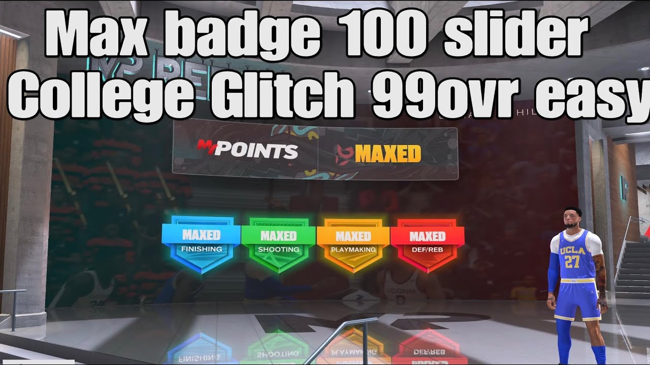 NBA 2K23 99 OVR BADGE GLITCH COLLEGE SLIDER BADGE GLITCH MAX CORE ...