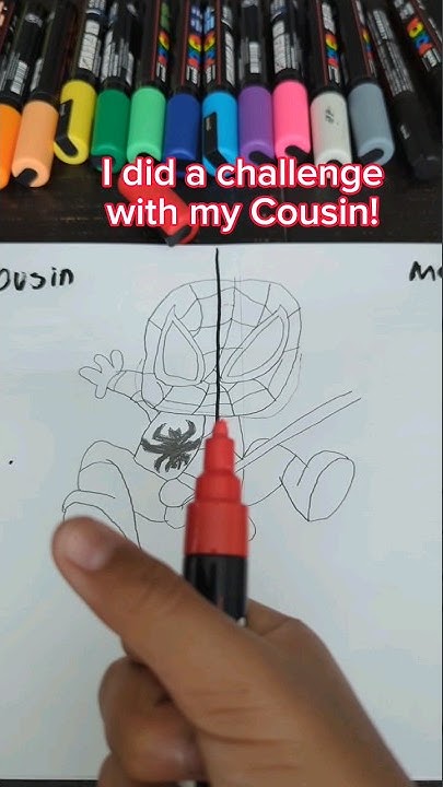 I challenged my cousin To a Coloring Challenge! #art #comment #drawing #shorts - YouTube
