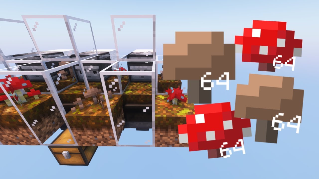 Minecraft - Easy & Quick Mushroom Farm - YouTube
