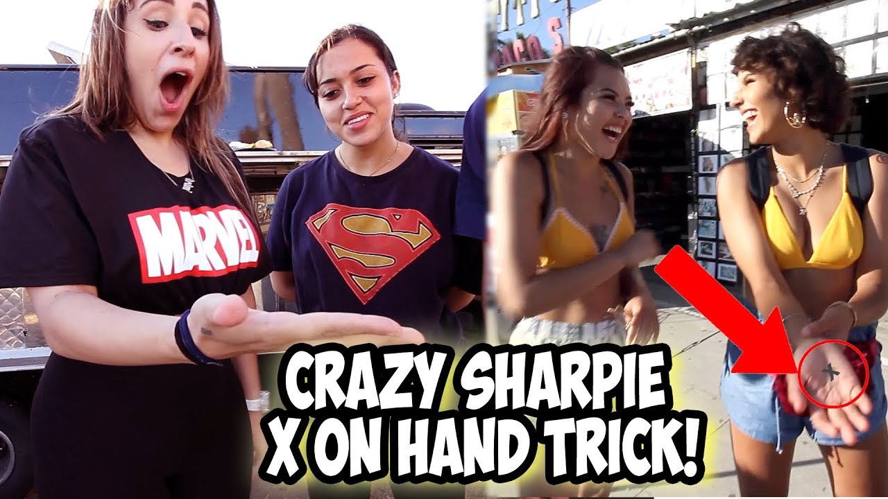 CRAZY SHARPIE MAGIC-X on Hand Trick!(STREET MAGIC) - YouTube