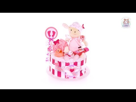 WINDELTORTE FÜR MÄDCHEN 1.214 | Baby-Geschenk | Diaper Cake Baby Girl Gift