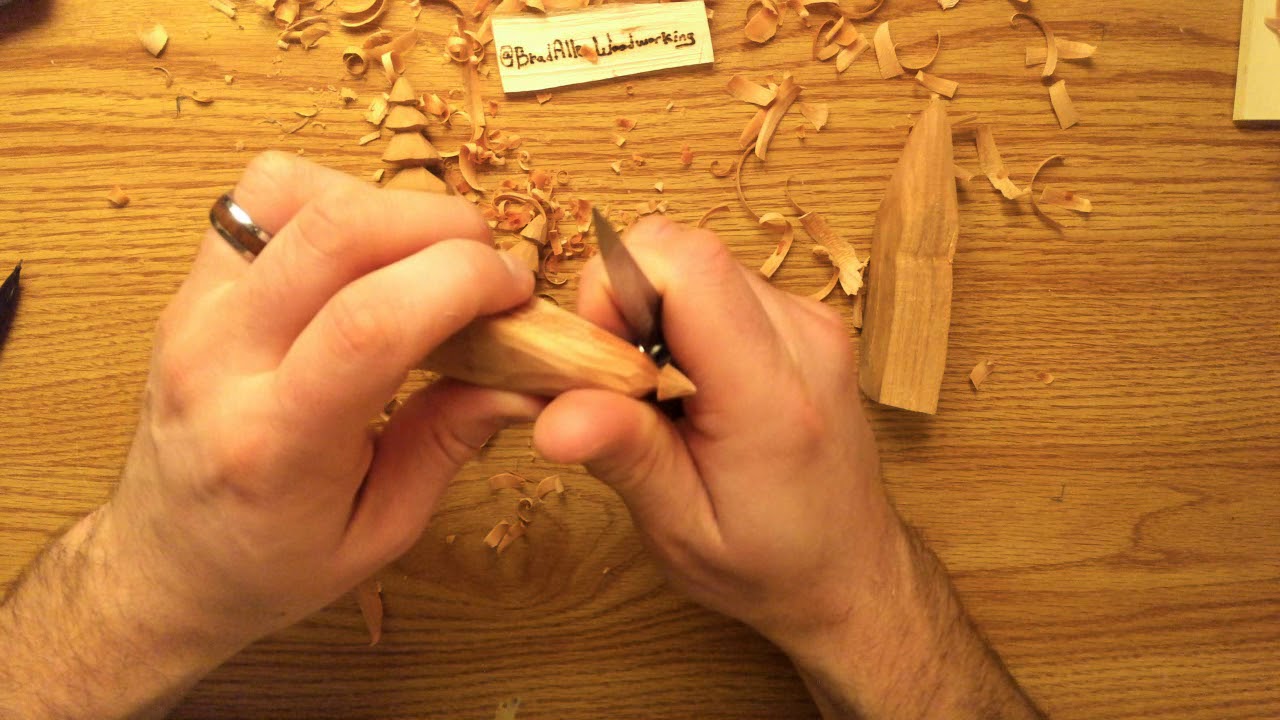 How To Whittle A Super Simple Pine Tree - YouTube