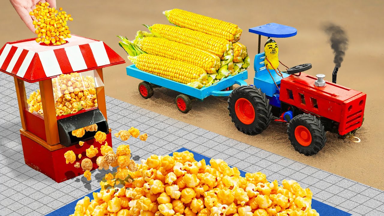Diy tractor mini making Tasty Popcorn machine | diy Tractor ...