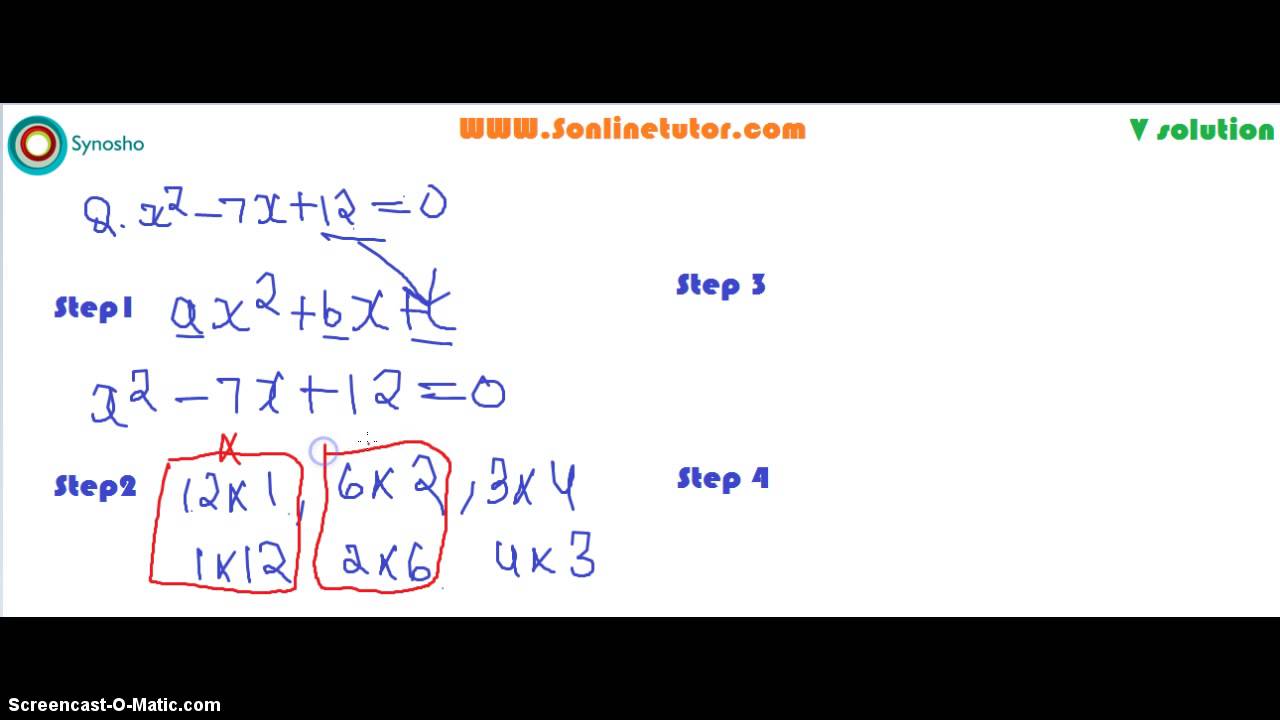 How To Solve X 2 7x 12 YouTube