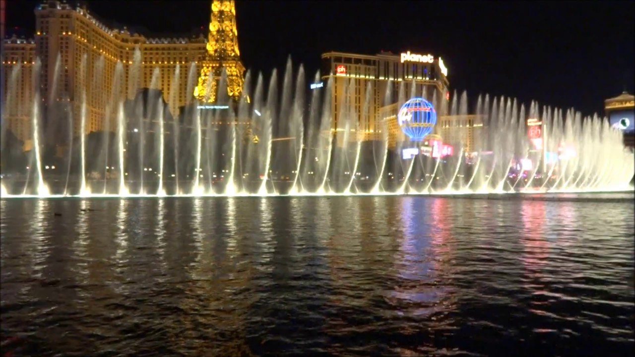 Bellagio Water Show From Bellagio's Picasso Terrace - YouTube