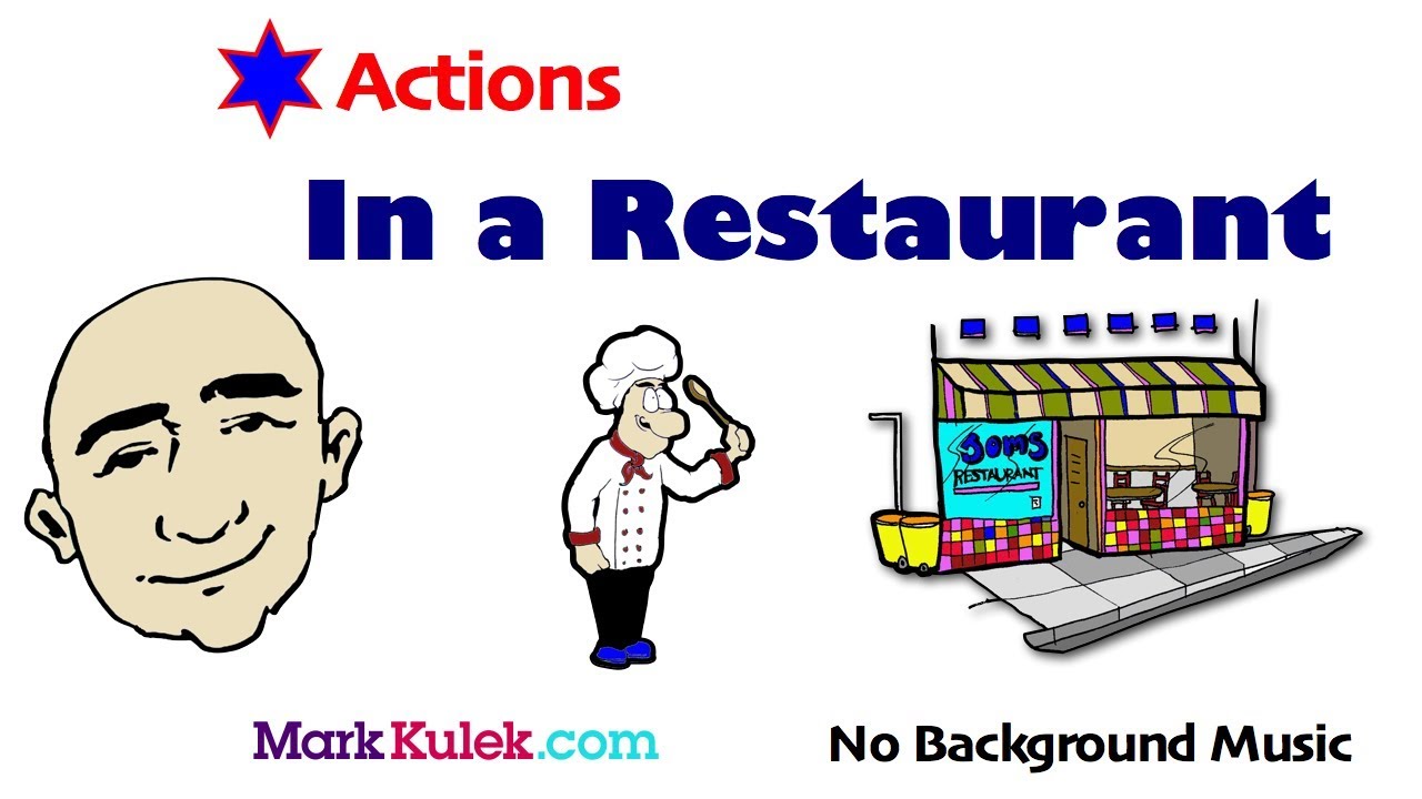 In a Restaurant | 8 Actions in The Present Continuous Form | English ...