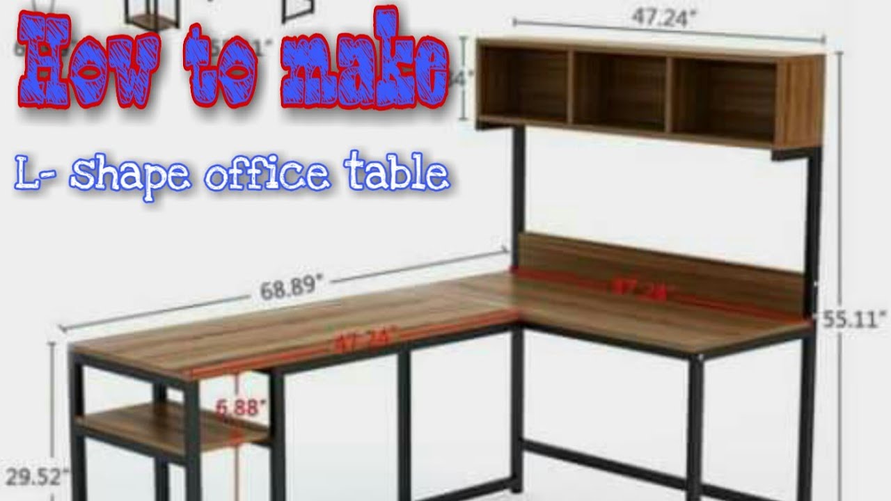 How to make L-shape office table - YouTube