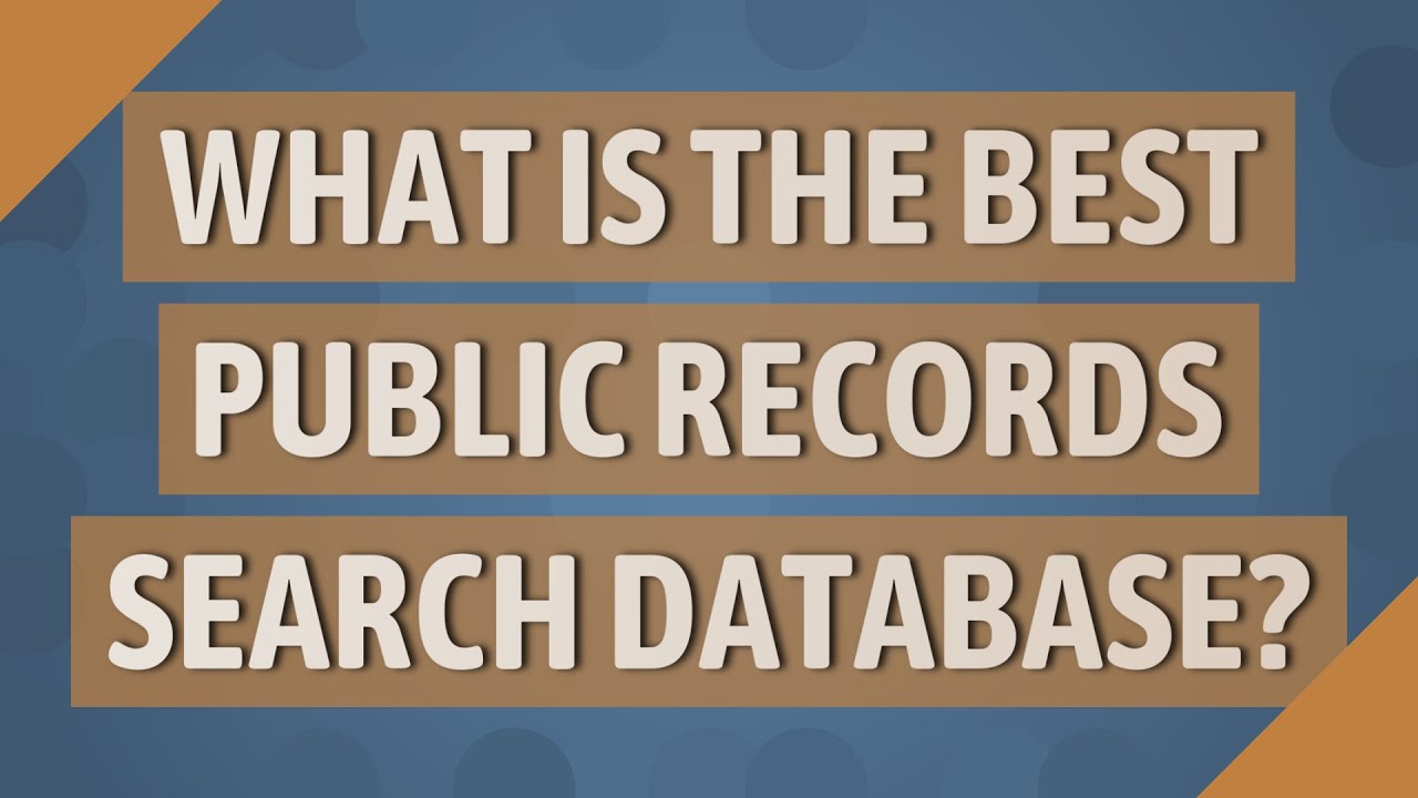 What is the best public records search database? - YouTube