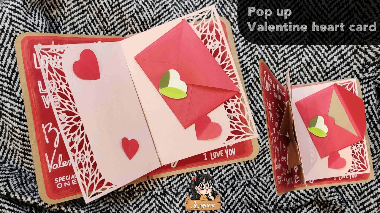 Tutorial Pop Up Valentine Heart card | La Square craft - YouTube