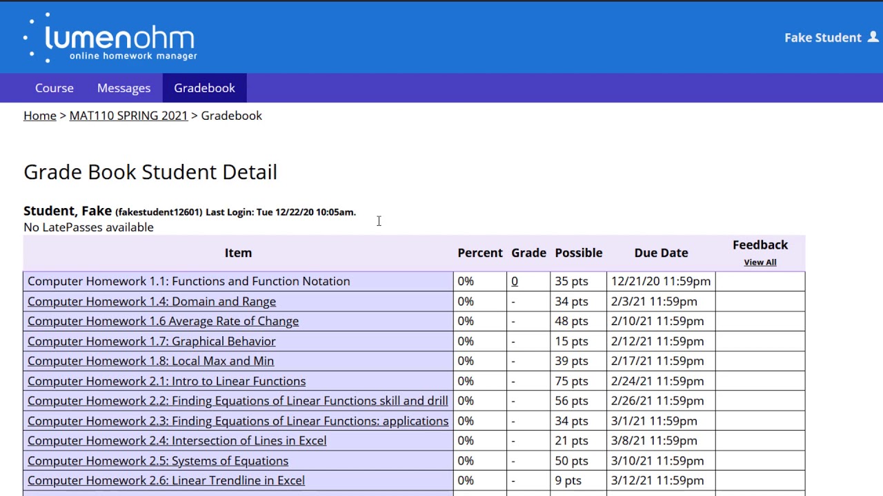 gradebook and feedback in lumen ohm - YouTube
