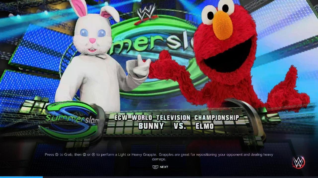 WWE 2K23 easter bunny 🐰 vs elmo - YouTube
