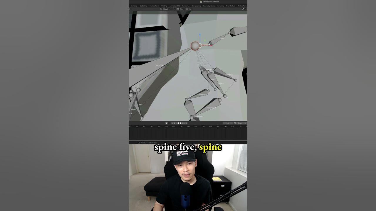 Optimizing Bone Structure in 3D Models - making a game in Buildbox - Character 3.4: Dino Turtle ...