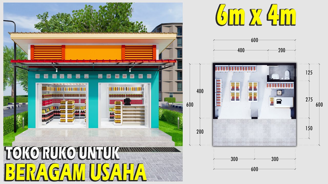 Ruko 1 lantai modern 6x4 meter - YouTube