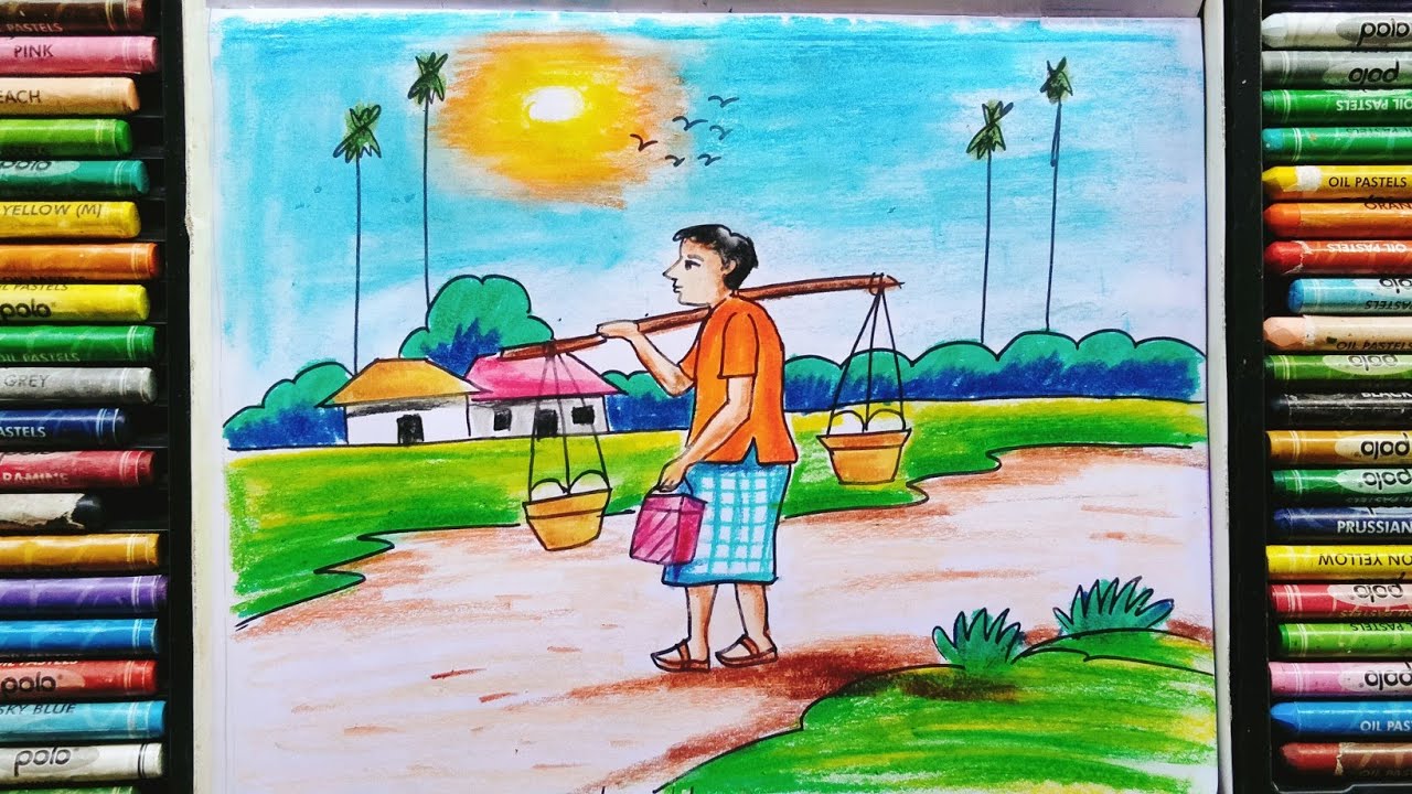 A man was working step by step drawings easy with polo pastel colours 😇 ...