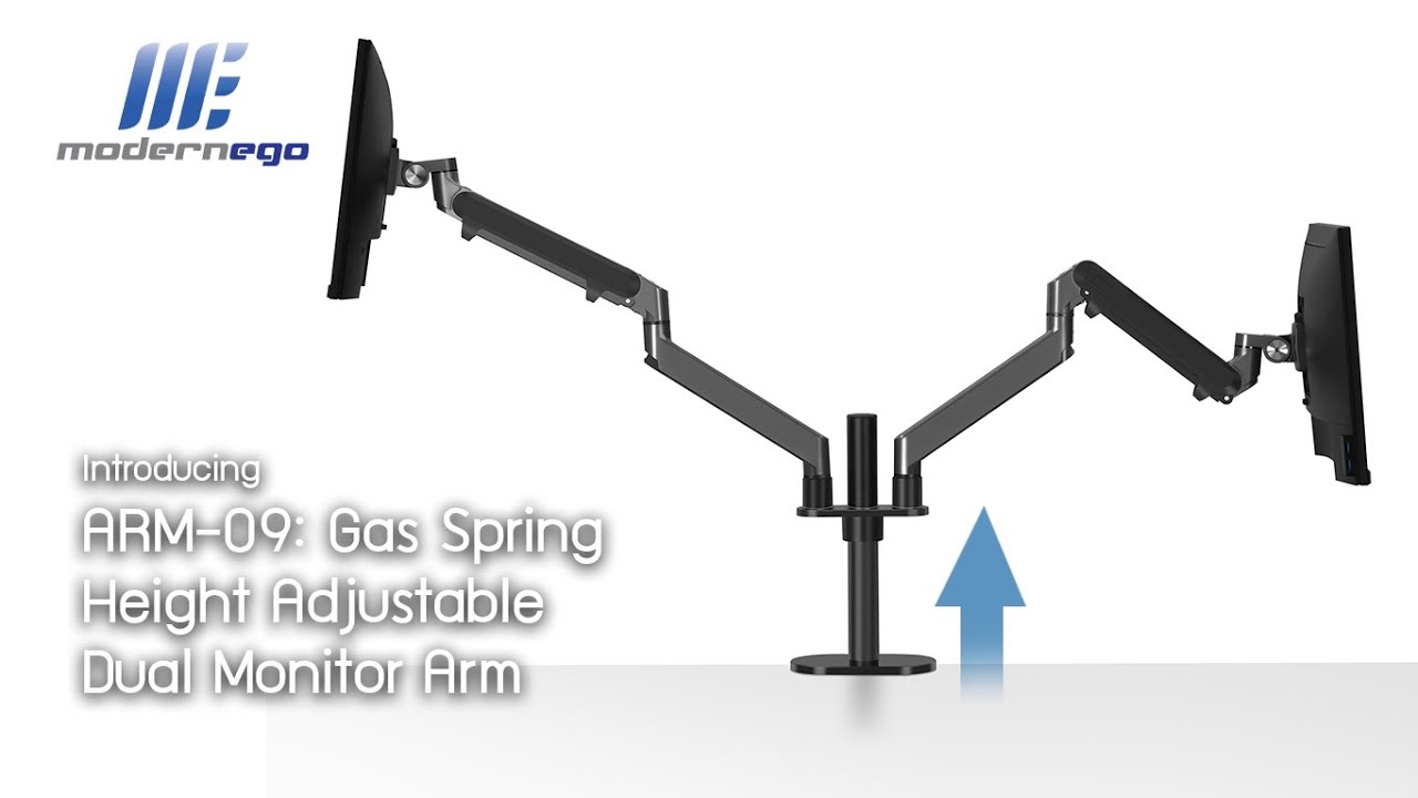 ขายึดจอคู่ Height Adjustable Dual Monitor: ARM-09 - YouTube