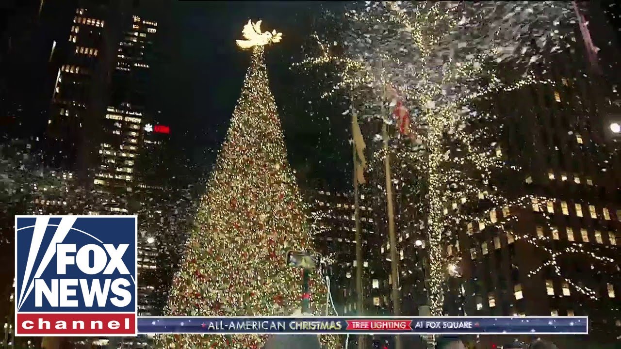 Santa and friends light All-American Christmas Tree at FOX Square - YouTube