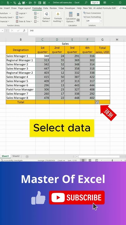 Autosum in One Click | Excel Sum Function | Multiple Sum in One Click - YouTube