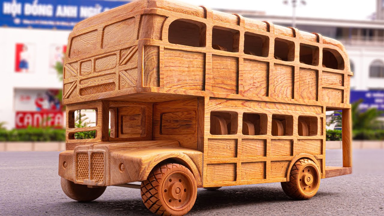 Amazing WoodWorking Skills - DIY Double-decker Bus Car Wooden - Amazing ...