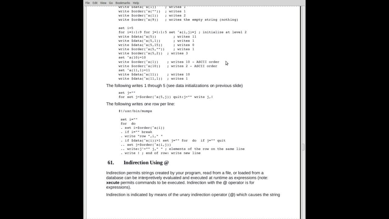 Mumps Programming Language Tutorial Part 14 - YouTube