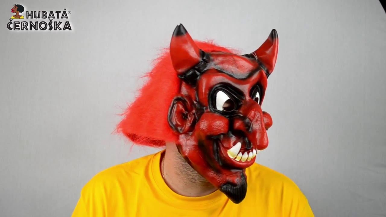 Maska čert s vlasama - YouTube