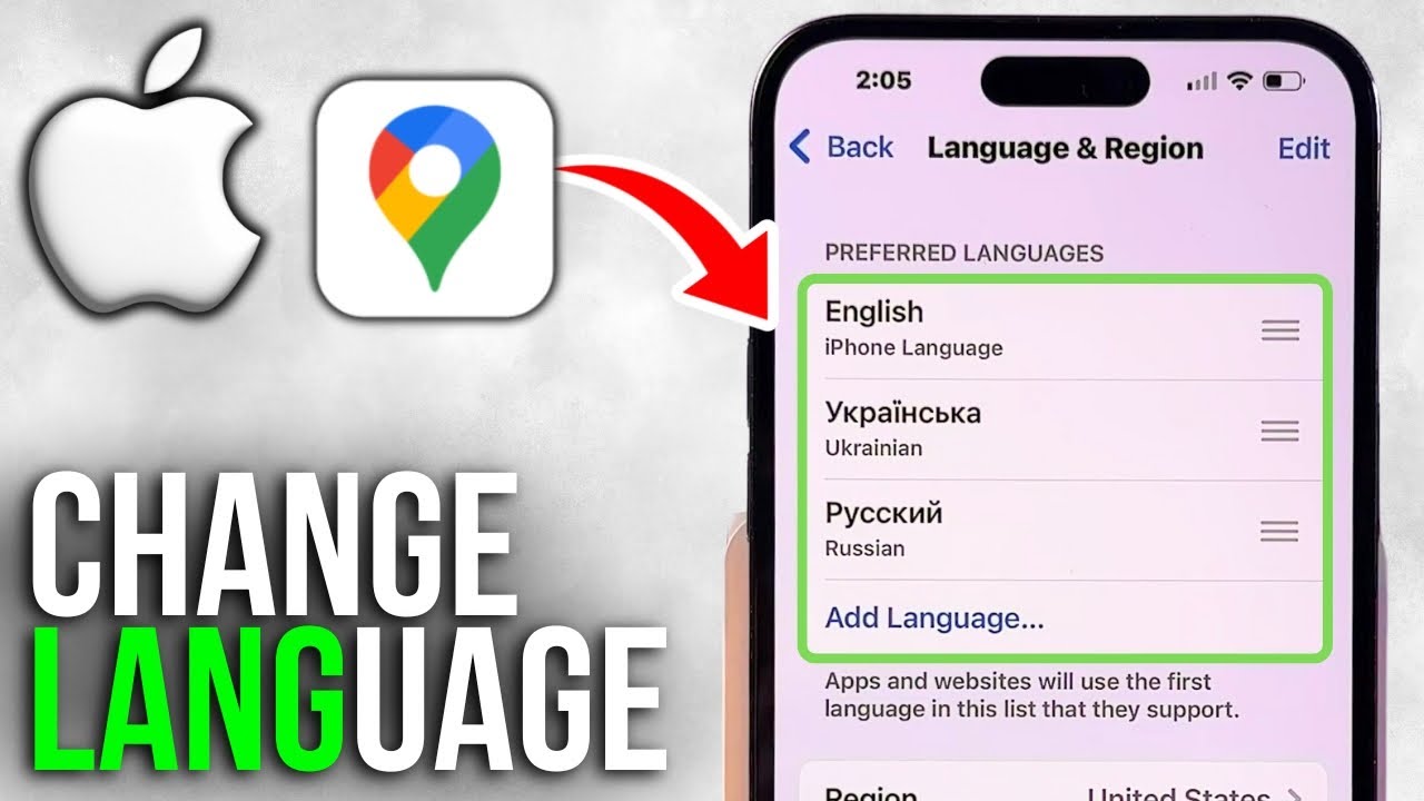 How to Change Google Maps Language on iPhone - YouTube
