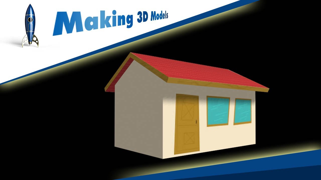 How to make 3D Basic Low Poly House Model - YouTube