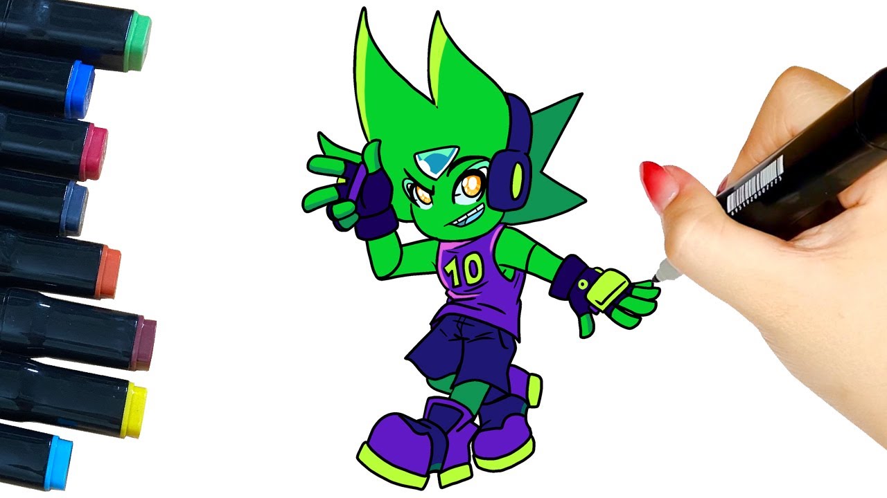 How to Draw NEON from Friday Night Funkin Mod - Neon fnf - YouTube