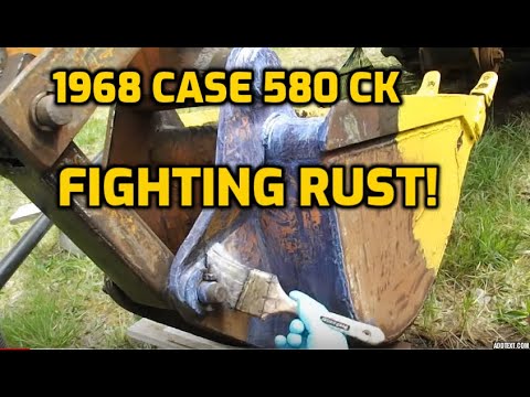 1968 CASE BACKHOE: APPLYING RUST CONVERTER - YouTube