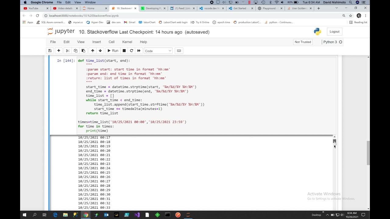 python - adding one minute time intervals for a date time range - YouTube