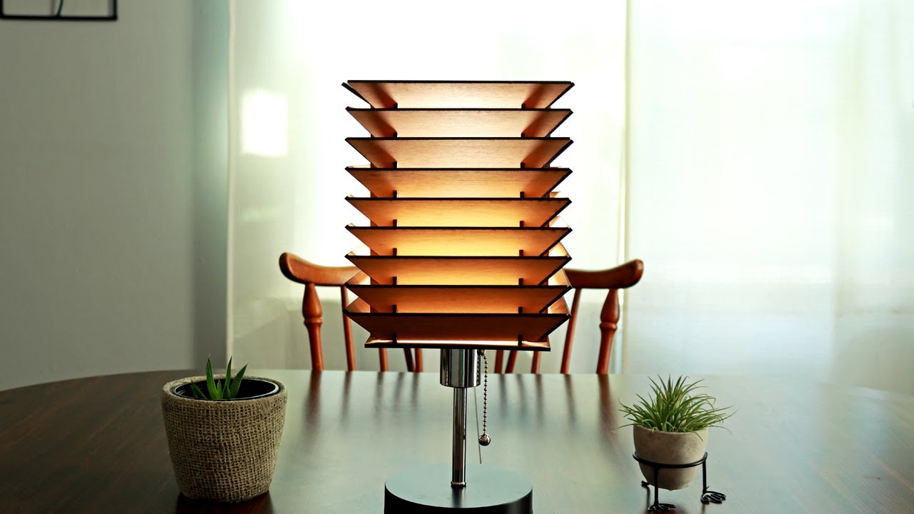 Making a Contemporary Pyramid Light with Wood - YouTube