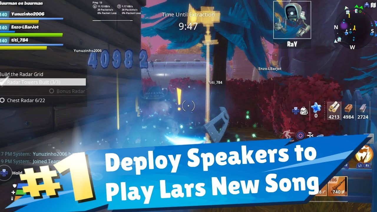 Deploy Speakers to Play Lars` New Song Fortnite Save the World - YouTube
