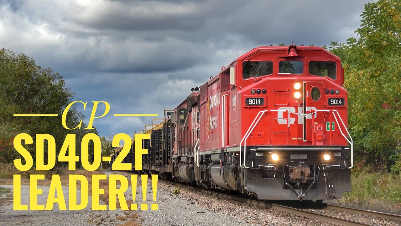SD40 DUO!!! SD40-2F! CP 9014 Leads CWR-04 In Kleinburg Station and ...