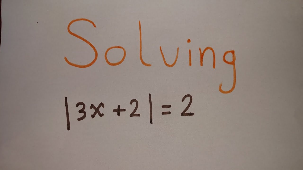 Solving absolute value equation - YouTube