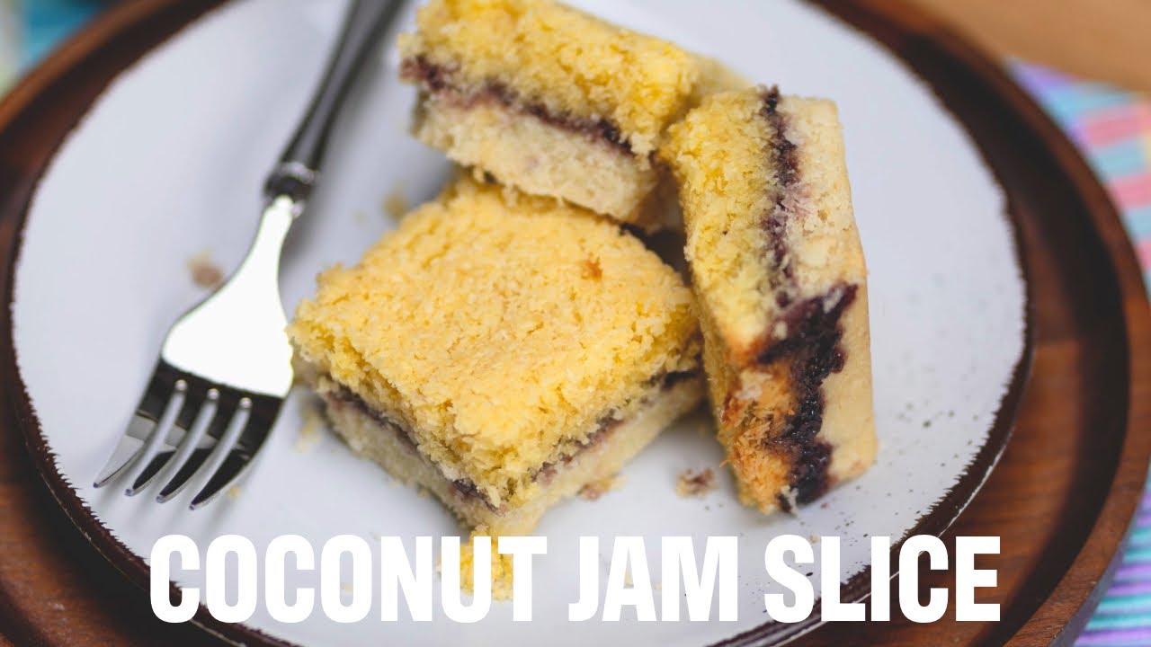 Coconut Jam slice | Jam slice | Accha Khana | Coconut Slice - YouTube