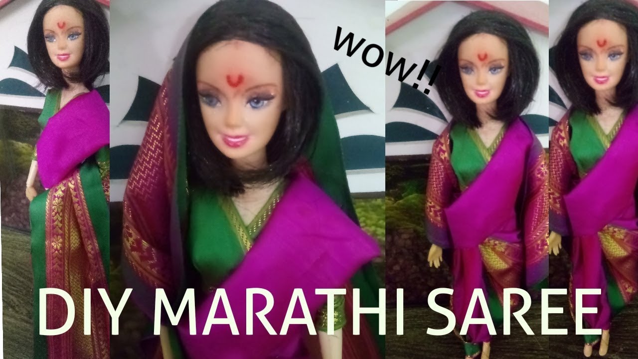 Diy Easy Barbie Lugda/ Navvar | Maharashtrian Saree | traditional ...