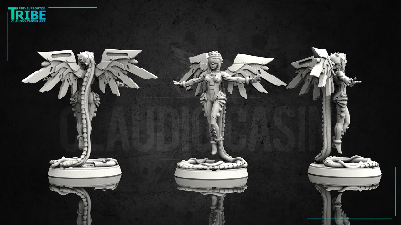 3D print miniatures, cyberpunk female netrunner with a cyber suit and ...