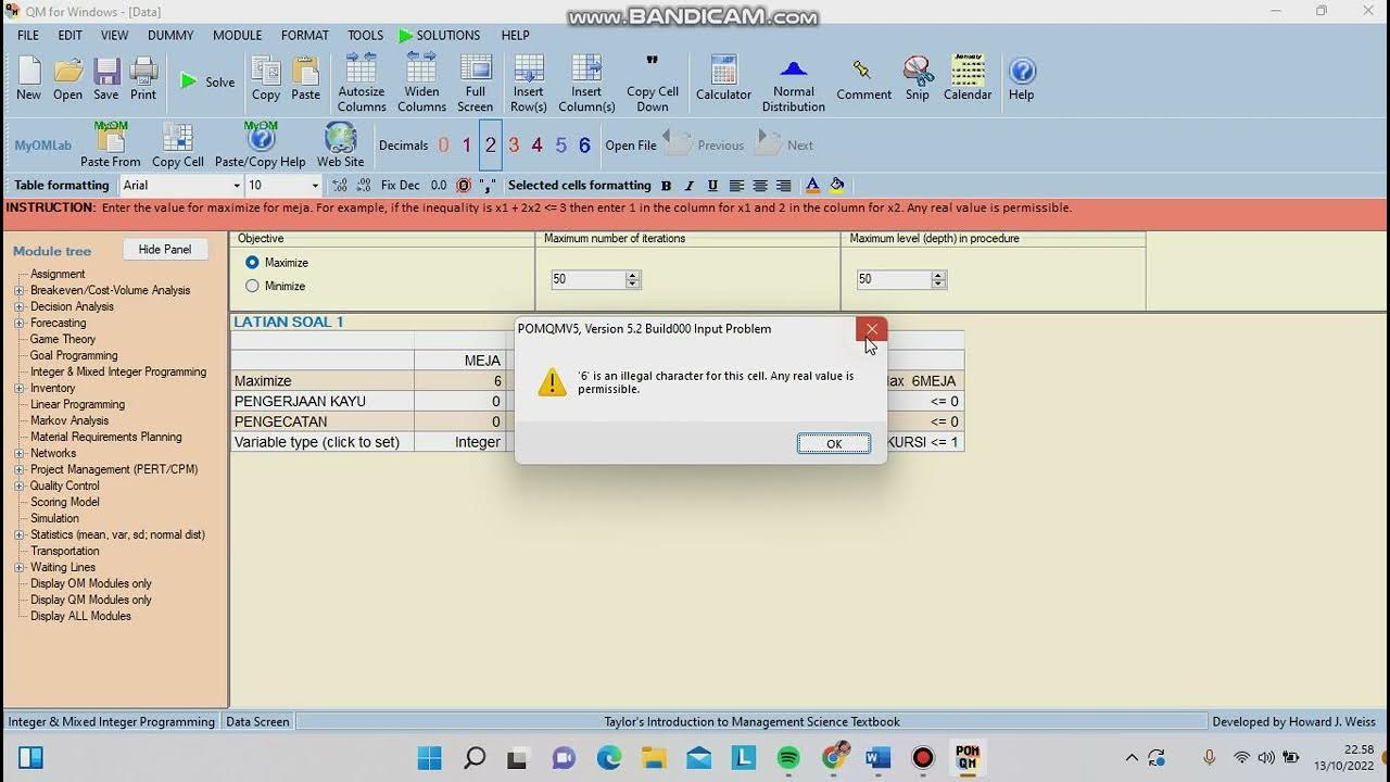 DONNA PUJI ASTUTI 12211285 APLIKOM INTEGER PROGRAMMING SOAL 1 - YouTube