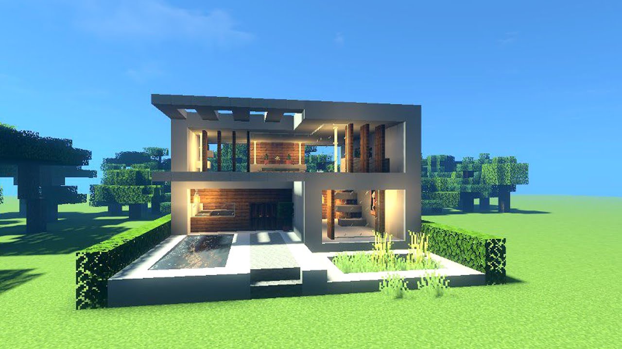 ⚒️Minecraft | Como construir uma linda casa moderna no minecraft 🏡 ...