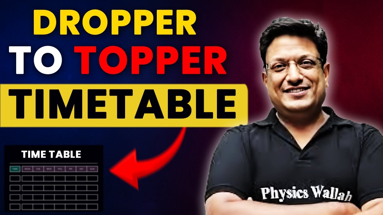 Best Time Table For Early Birds To Score Good in Drop Year💯 Time Table ...