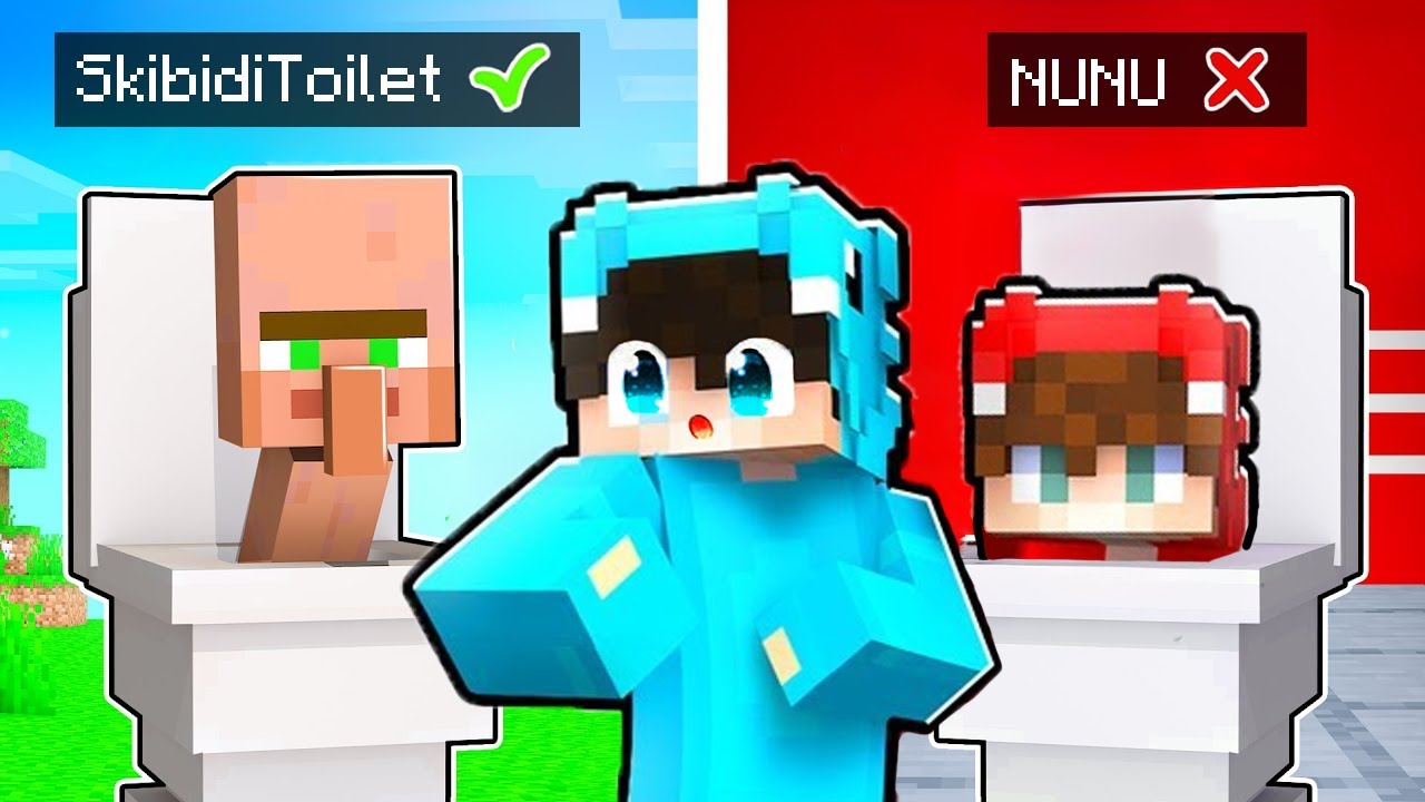 NUNU VS DYZIO LUCKY BLOCKI ALE JESTEŚMY SKIBIDI TOILETAMI w Minecraft ...