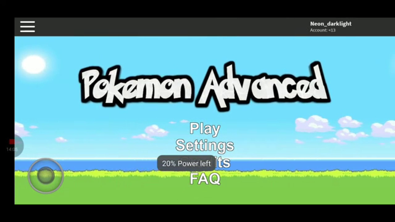 My gameplay of roblox Pokemon advanced - YouTube