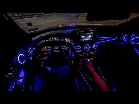 Night POV Drive AMG C43 W Ambient Lights - YouTube