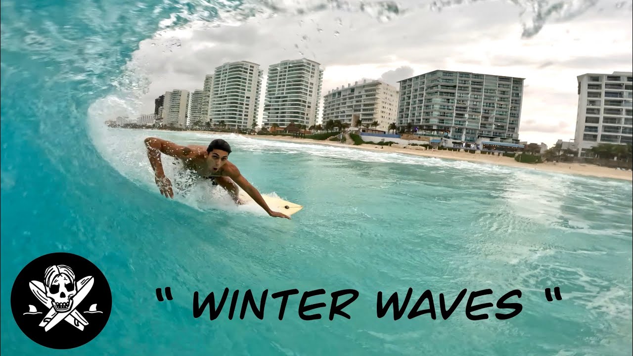Epic surf Cancun with the sunset - YouTube
