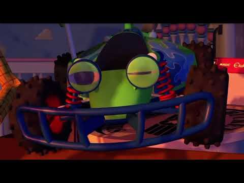 Toy Story Woody pushes Buzz out of the window clip - YouTube