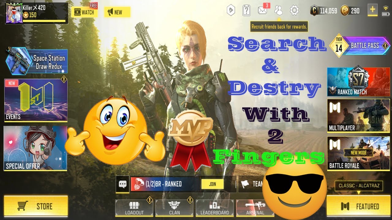 Search & Destroy with 2 Fingers 🔥 MVP | Call Of Duty Mobile - YouTube
