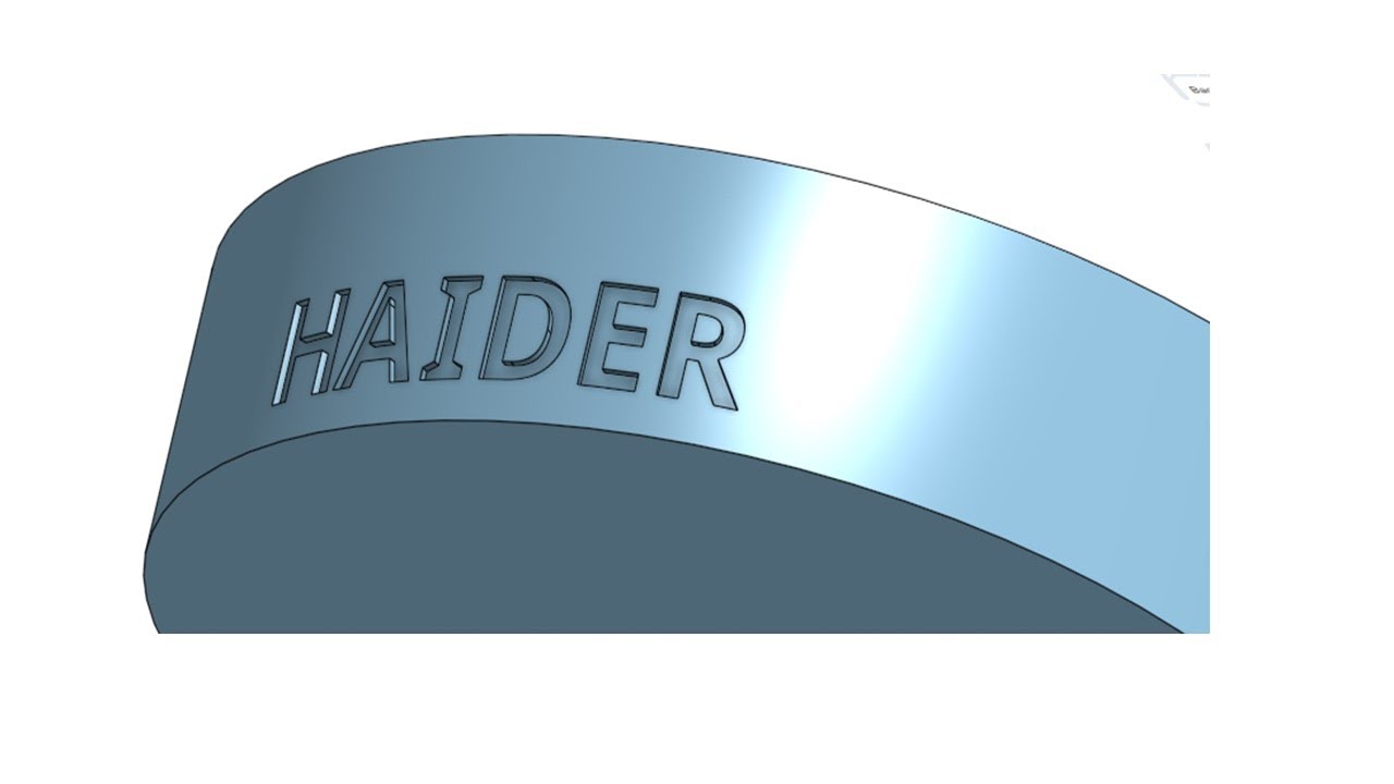 OnShape, Curved Text to the round side of a object رسم هندسي - YouTube