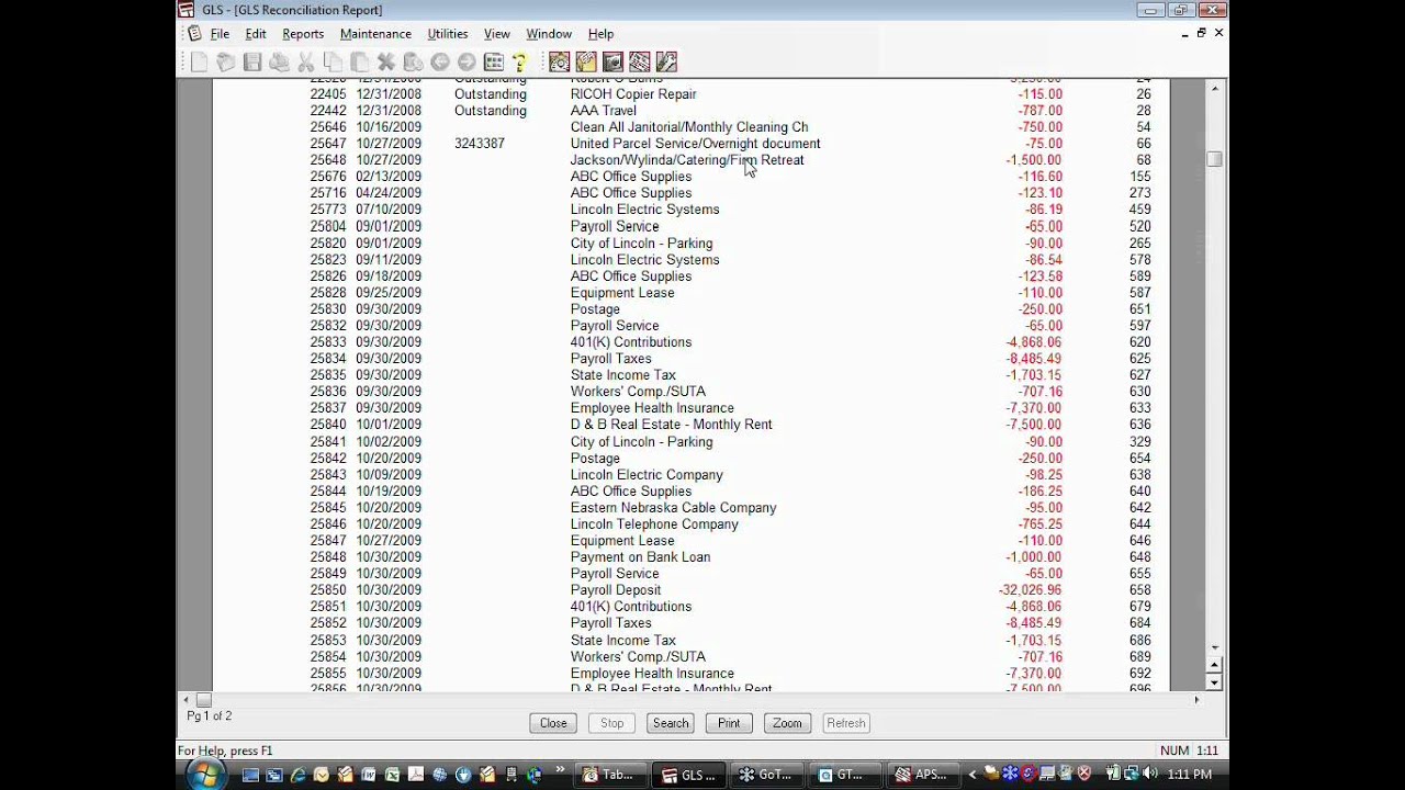 Jan2010 Print an Outstanding Check List, Move Invoices, and Print Notes ...